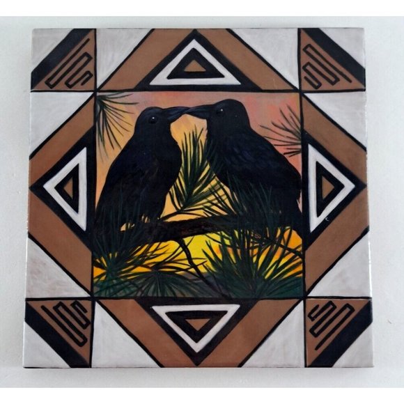 Wild America Pottery | Accents | Decorative Ceramic Tile Raven Love ...